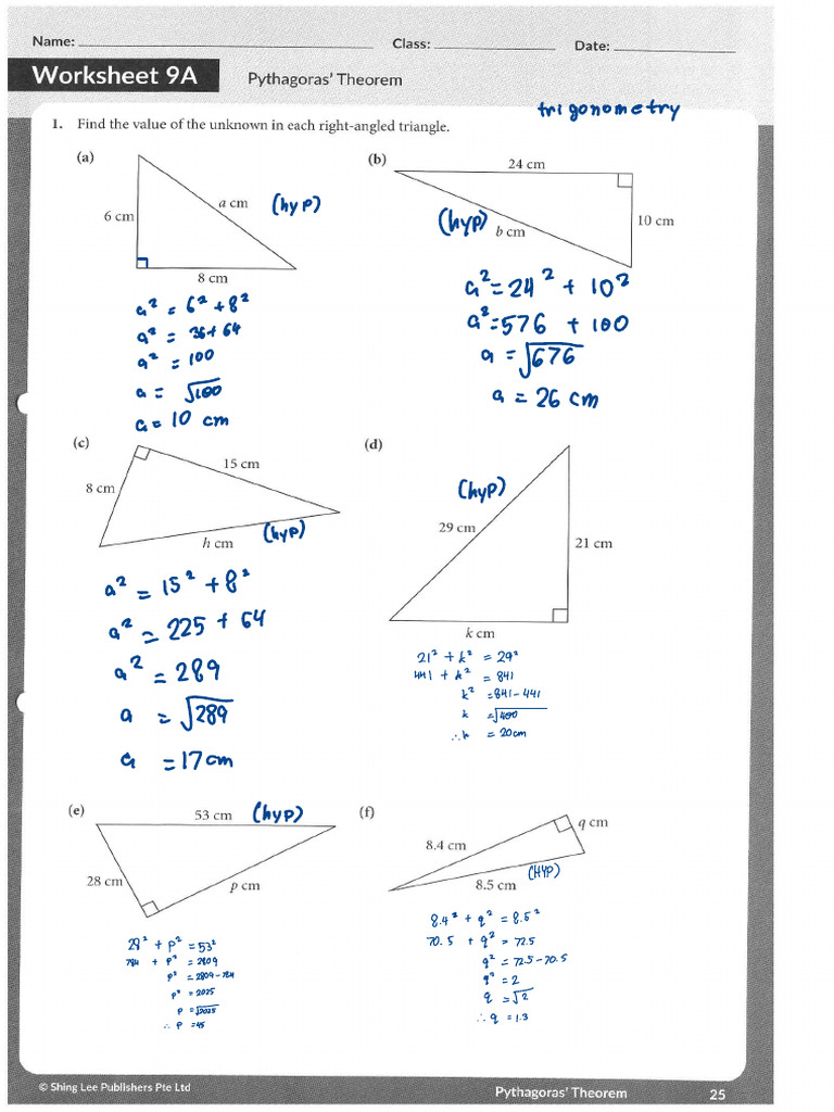 Chapter 9 - Pythagoras Theorem | PDF