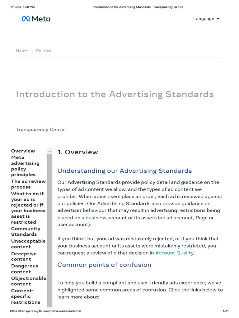 Introduction To The Advertising Standards - Transparency Centre | PDF ...