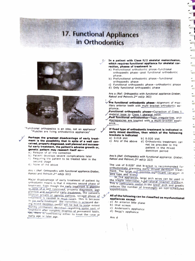 Functional Appliance in Orthodontics MCQ 2 | PDF