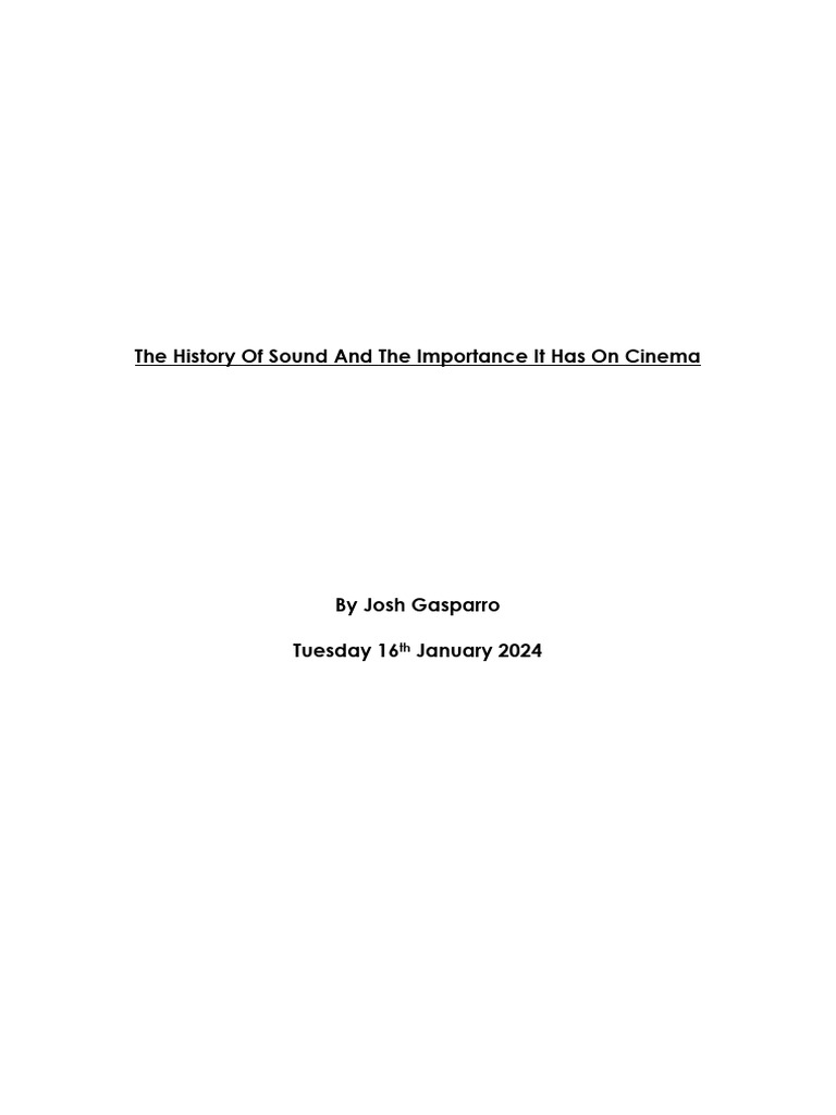 Sound's Role in Cinema Evolution | PDF | Sound