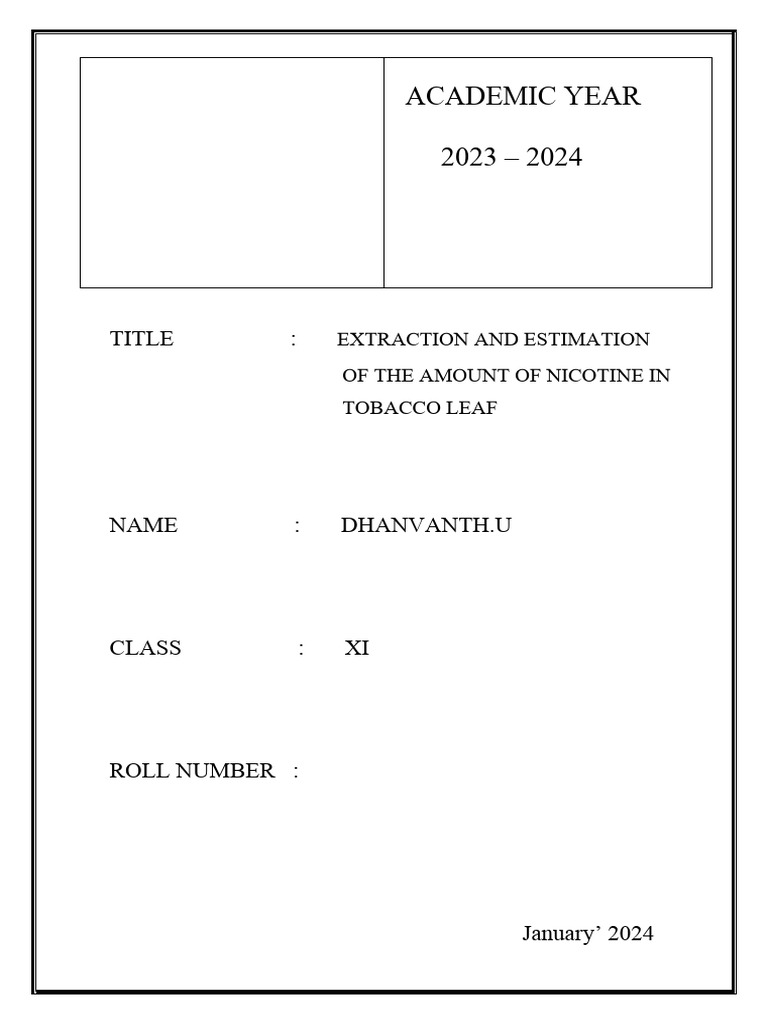 Dhanvanth Chem Project | PDF