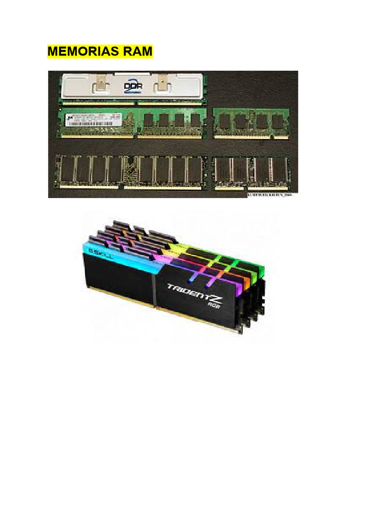 Memorias Ram | PDF | Memoria de acceso aleatorio | Electrónica