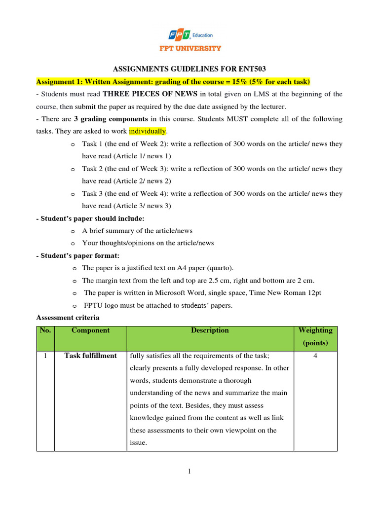 Ent503 - Assignment 1 - SP23 | PDF