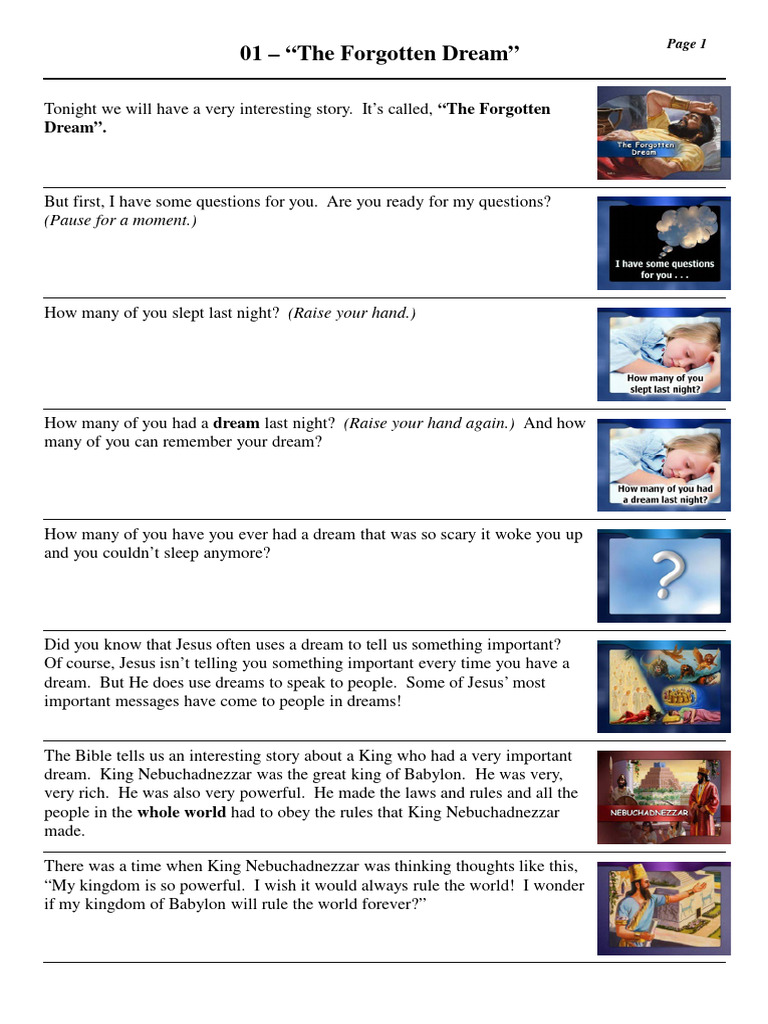 Story Notes For #1-Daniel 2 | PDF | Daniel (Biblical Figure) | Jesus