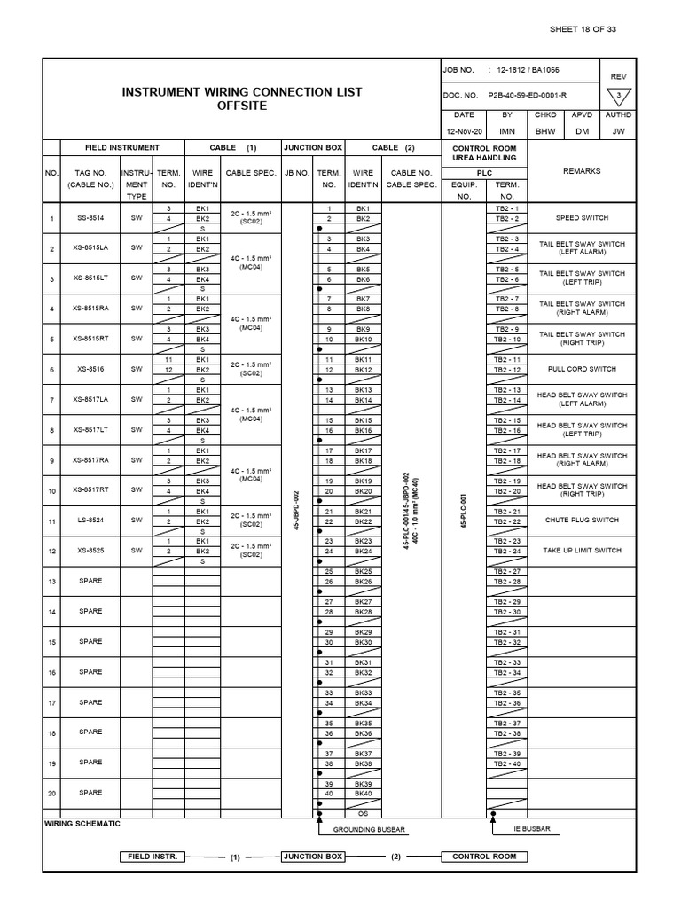 Plc Honeywheel Ubs-Wiring Connection List - UBS | PDF | Power ...
