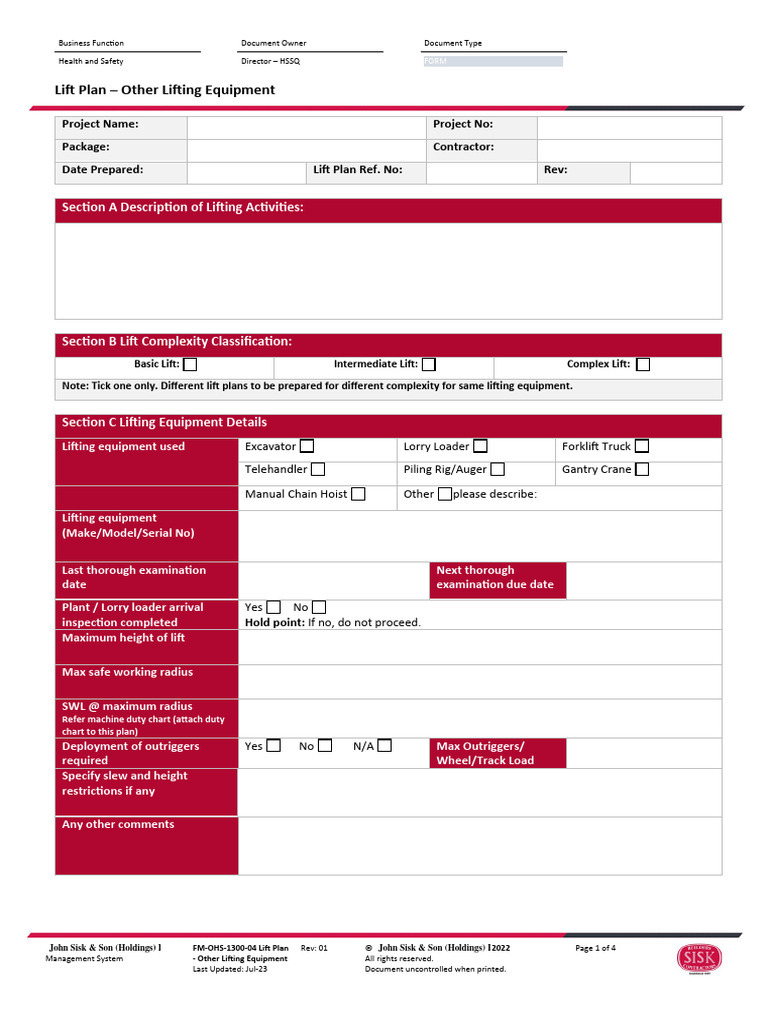 Forklift and Telehandler Lift Plan | PDF | Technology & Engineering