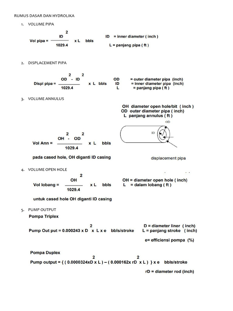 Rumus Dasar Dan Hydrolika | PDF