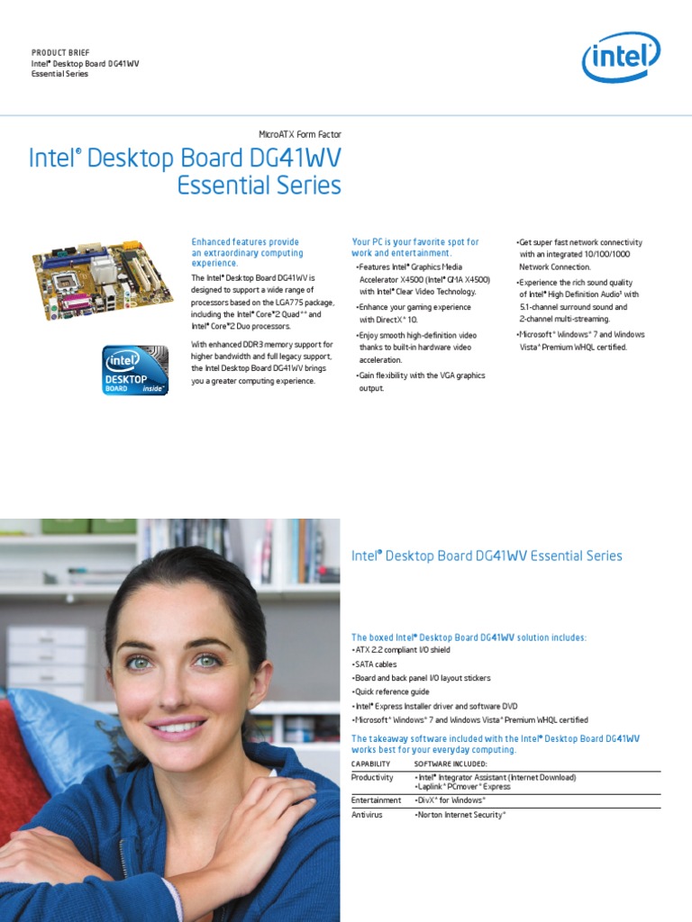 Desktop Board Dg41wv Essential Brief | PDF | Intel | Desktop Computer