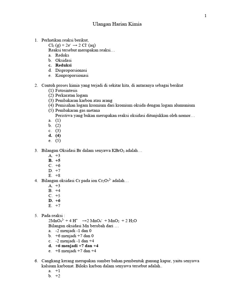 Uh Kimia Xi | PDF | Sains & Matematika