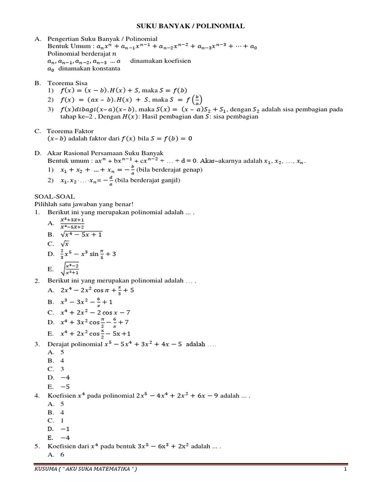 Polinomial 1 | PDF
