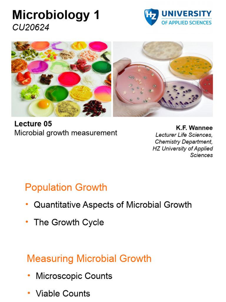 Lecture 05, Microbial Growth Measurement | PDF | Bacteria | Microorganism