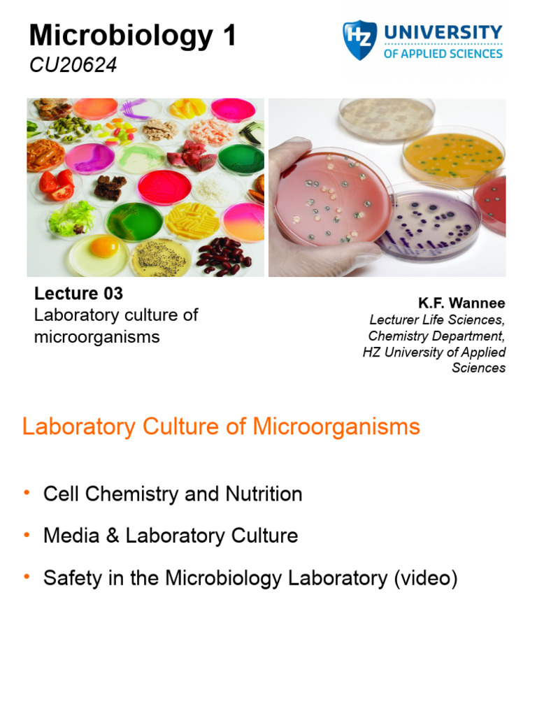 Lecture 03, Laboratory Culture of Microorganisms - Without Biosafety ...