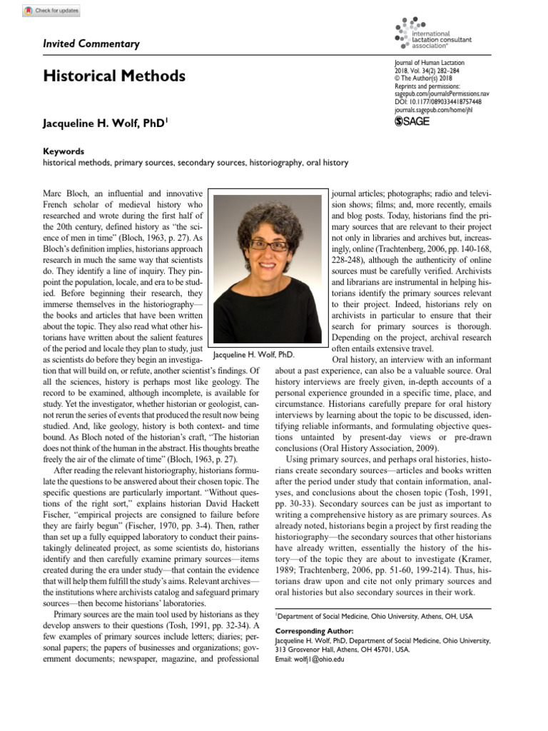 Wolf 2018 Historical Methods | PDF | Social Science