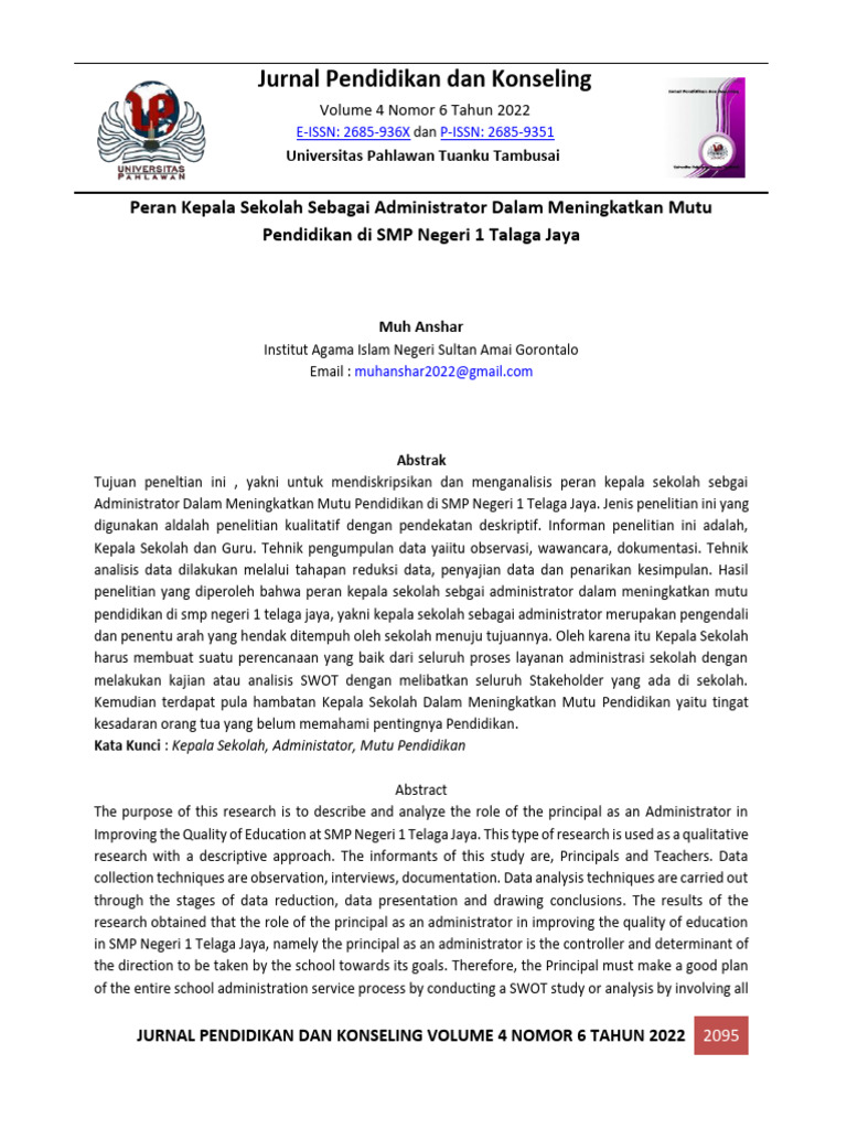 Jurnal Pendidikan Dan Konseling | PDF