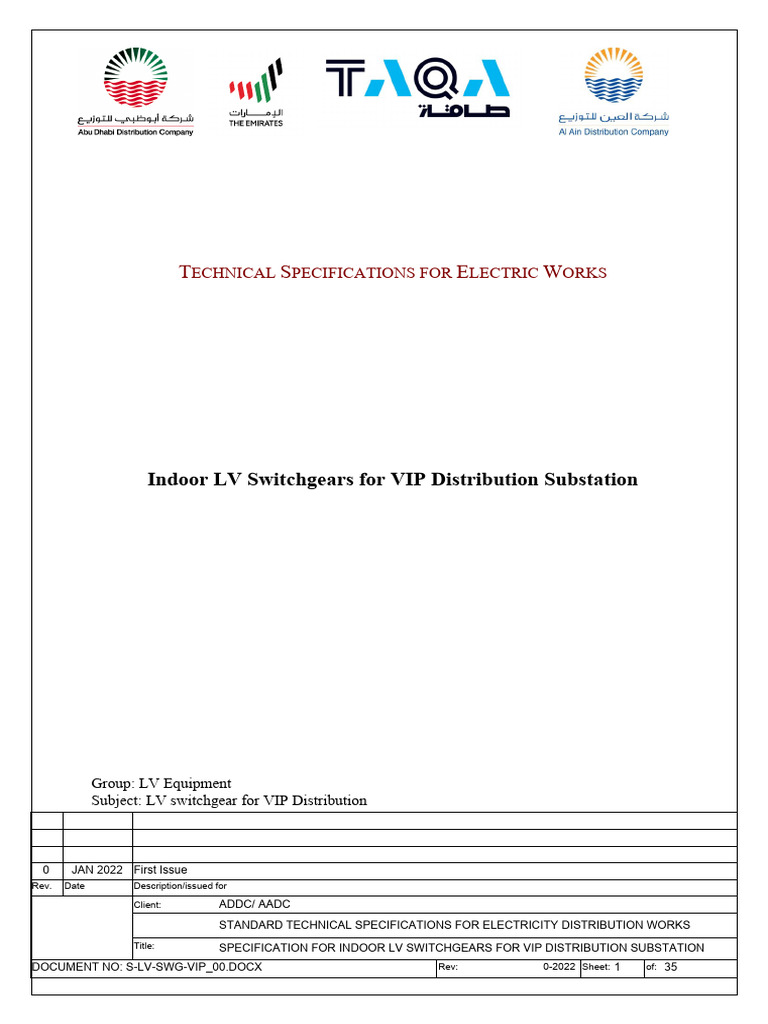S LV SWG Vip - 00 | PDF | Electrical Substation | Transformer