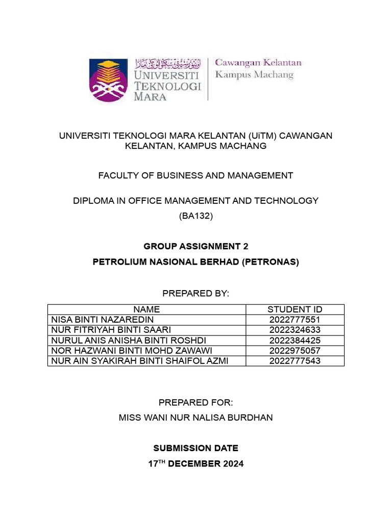 Cover Page Ass2 Obm260 | PDF