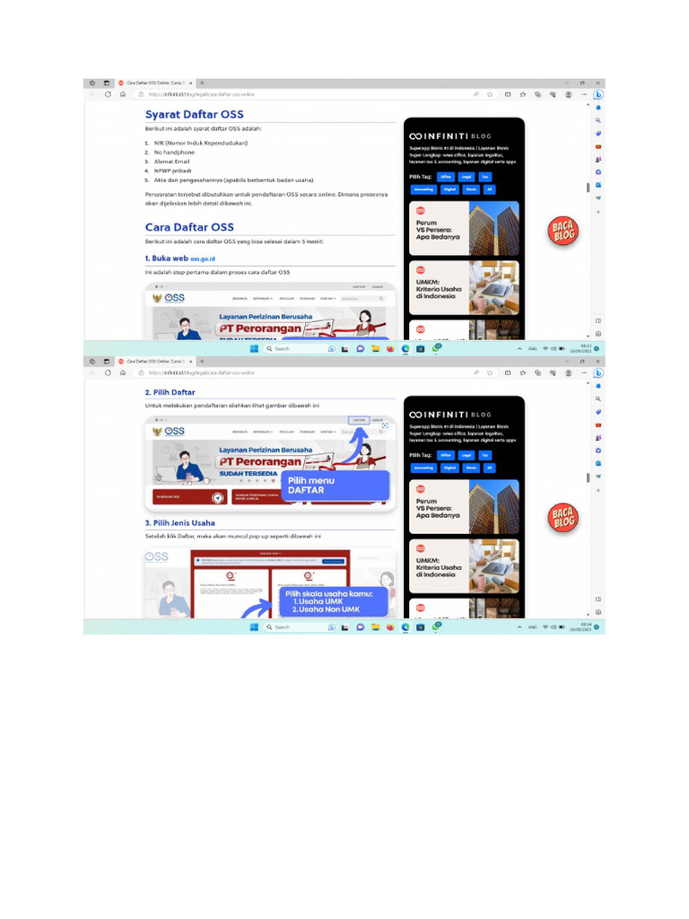 Cara Daftar Oss | PDF