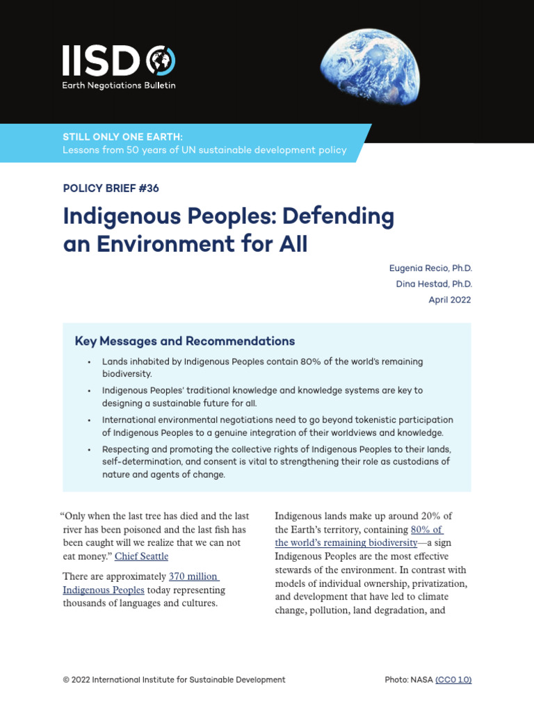 Indigenous Peoples and Sustainable Development | PDF