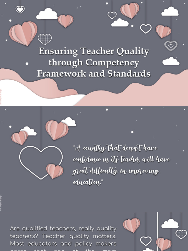 Ensuring Teacher Quality Through Competency Framework and Standards ...