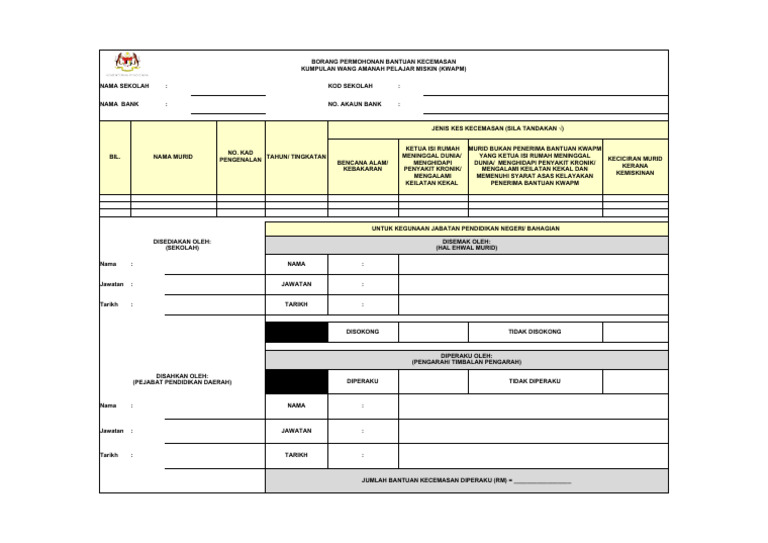 Panduan Isi Borang Bantuan Kecemasan | PDF