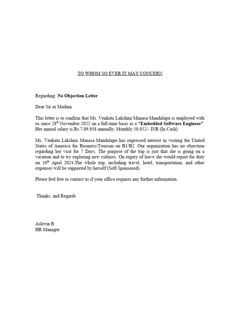 Sample NOC Employer | PDF