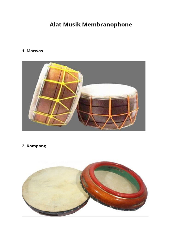 Alat Musik Membranophone | PDF