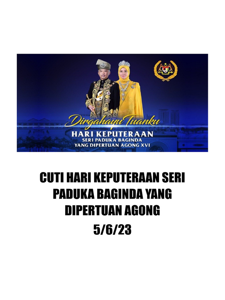 Cuti Hari Keputeraan Agong | PDF