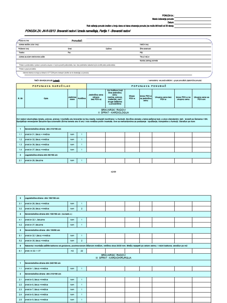 Obrazac Ponude | PDF