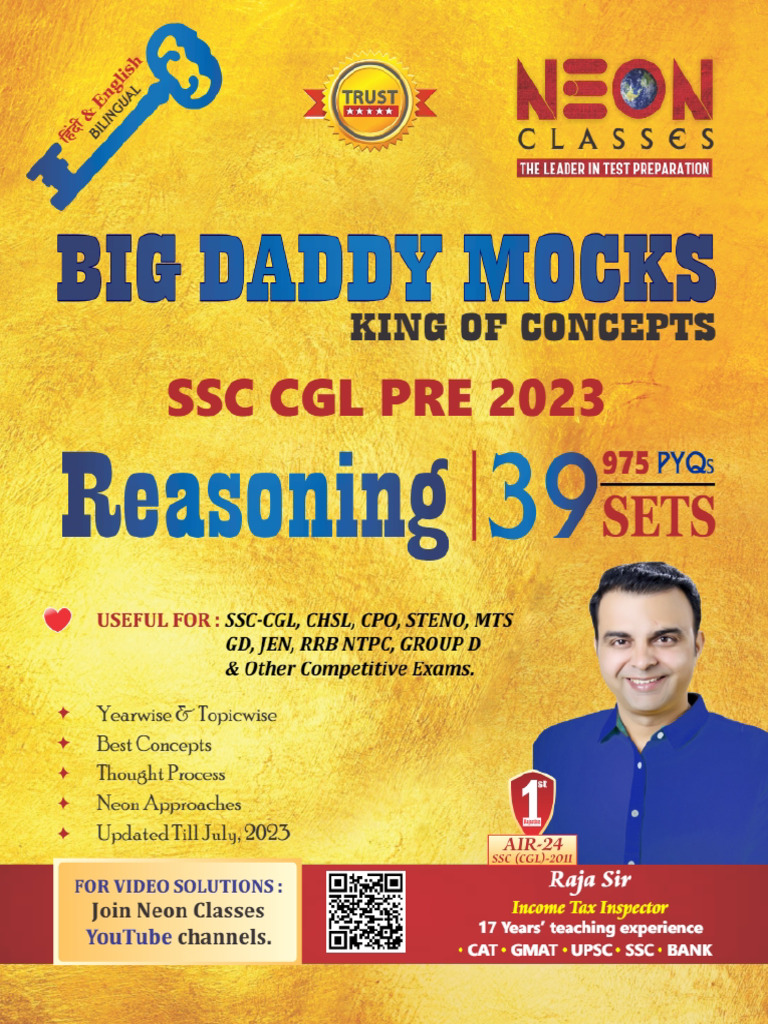 SSC CGL PRE 2023 ALL 39 Sets Reasoning Big Daddy Mocks Printable | PDF