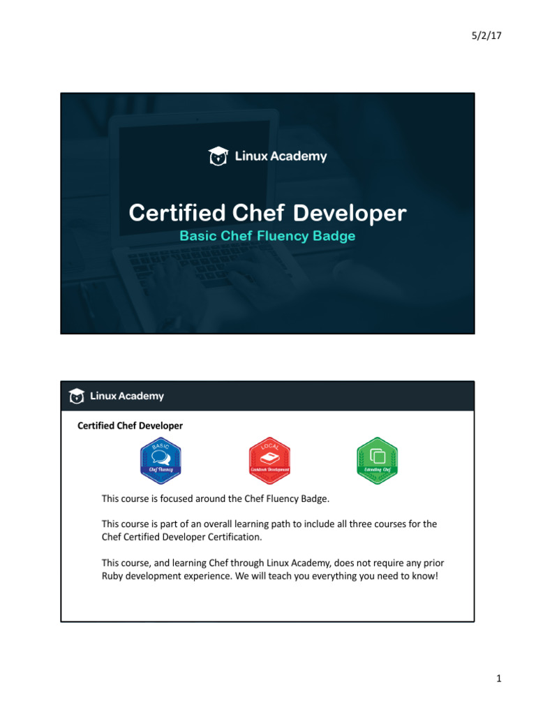 Chef Fluency Badge Slides 1493740262 | PDF | Server (Computing ...