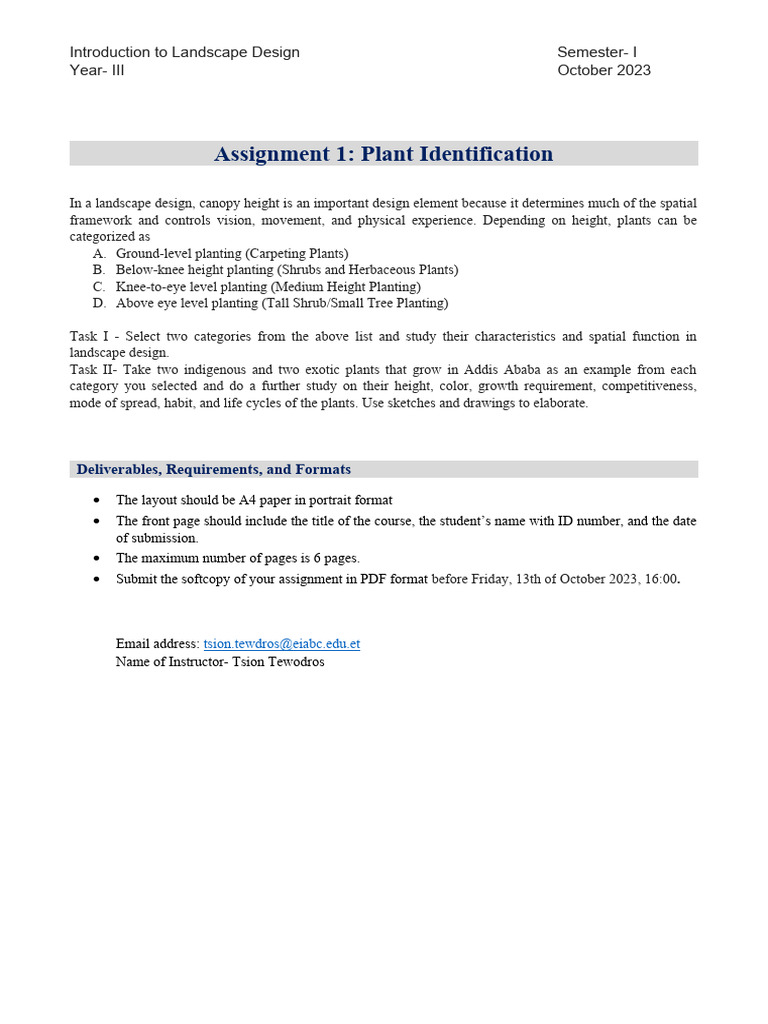 2023_Arch Year III_ Assignment 1 | PDF