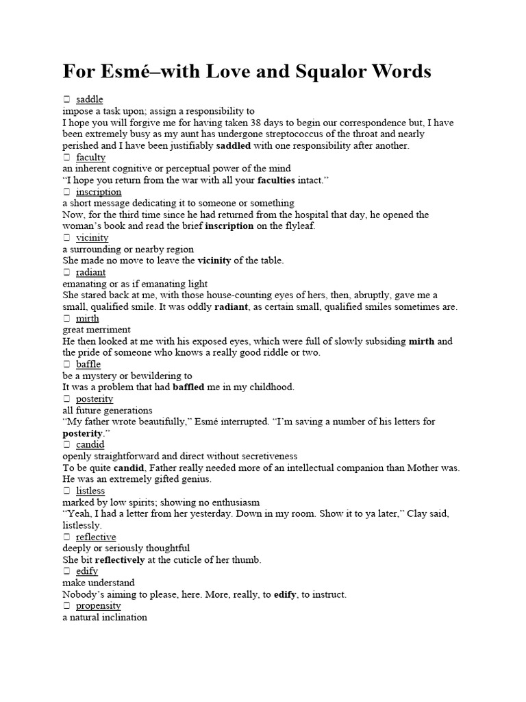 For Esmé Words | PDF