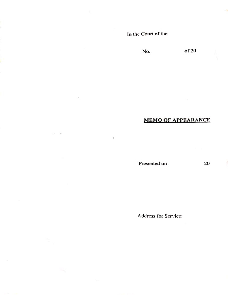 Memo of Appearance | PDF
