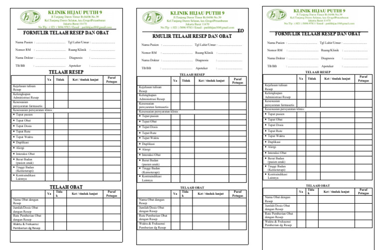 New - Form Telaah Resep Telaah Obat New Banget | PDF