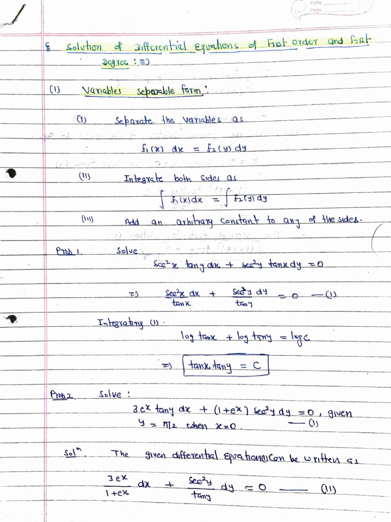 Differential Equation 1 | PDF