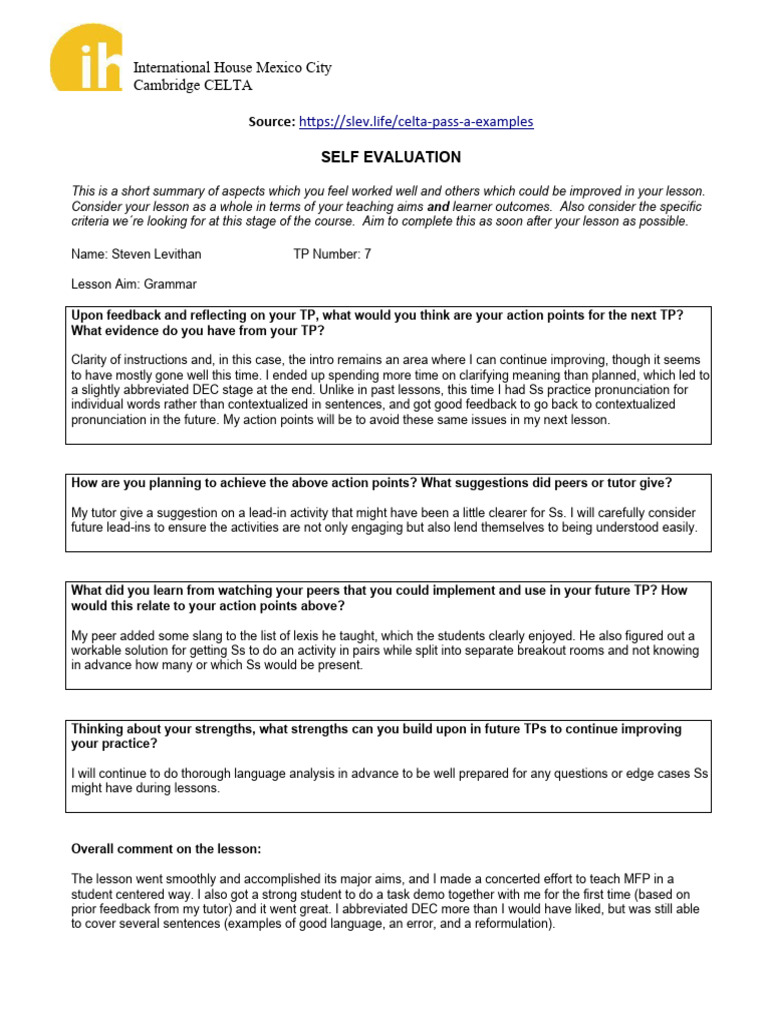 tp7 Self Eval | PDF