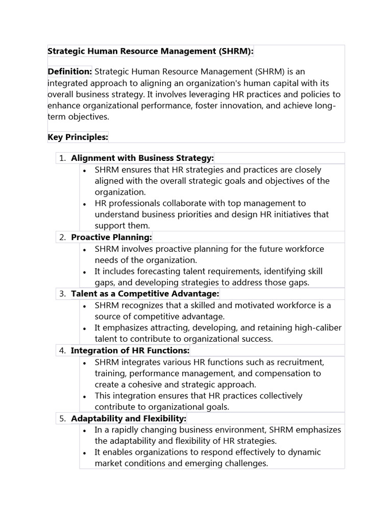 Strategic Human Resource Management | PDF | Human Resource Management ...