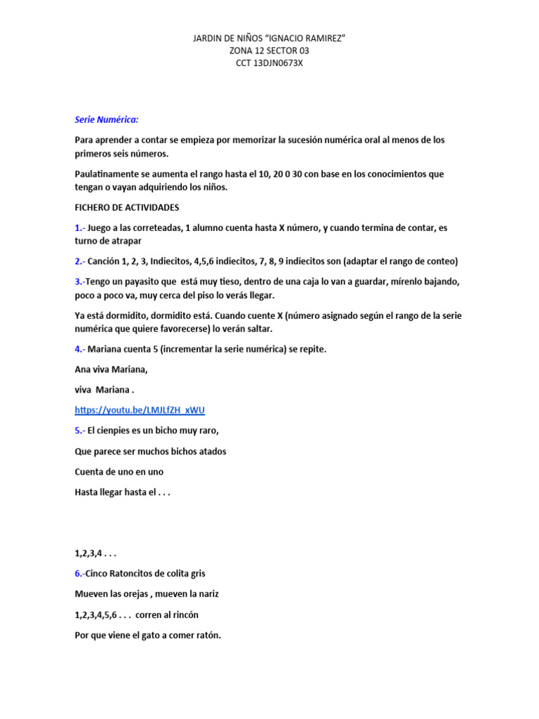 Actividades para Conteo Escuela | PDF | Artes del Lenguaje y Comunicación