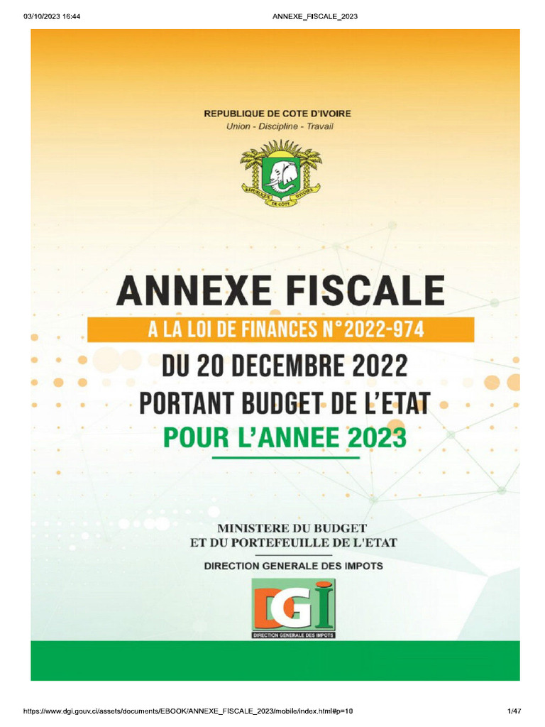 Annexe Fiscale 2023 | PDF