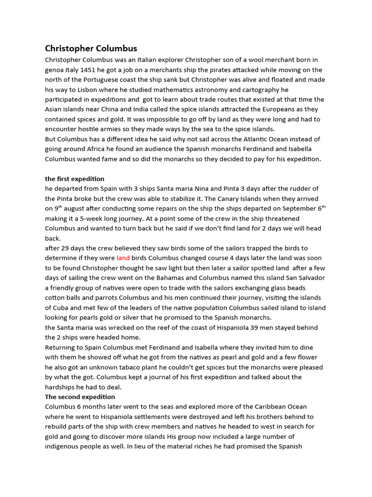 Christopher Columbus | PDF