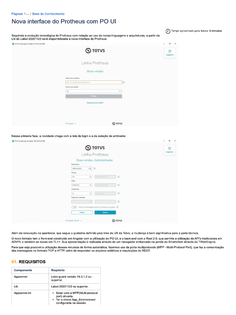Nova Interface Do Protheus Com PO UI | PDF