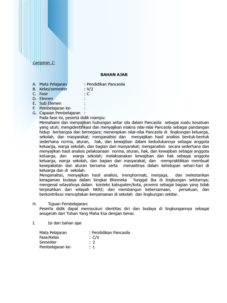 Contoh Bahan Ajar | PDF