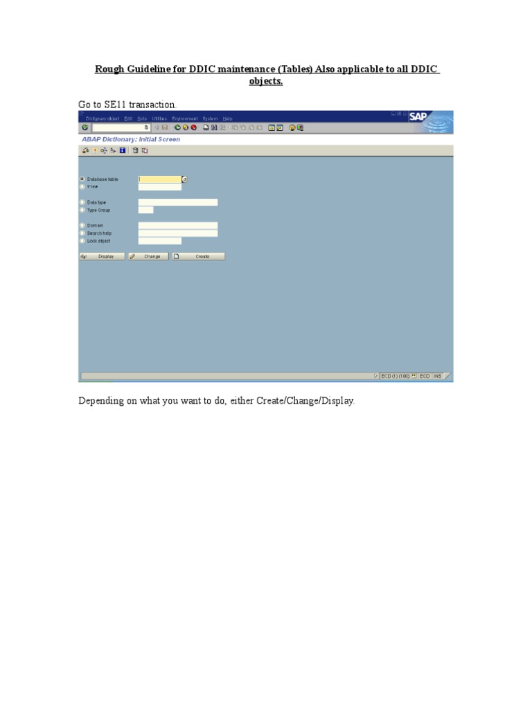 DDIC - Create New Table | Download Free PDF | Computer Data | Data Management