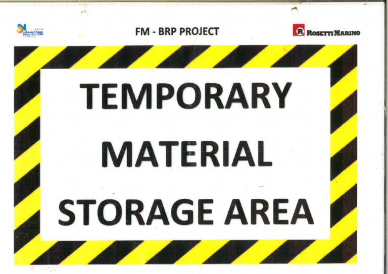Sign-Temporaray Material Storage Area | PDF