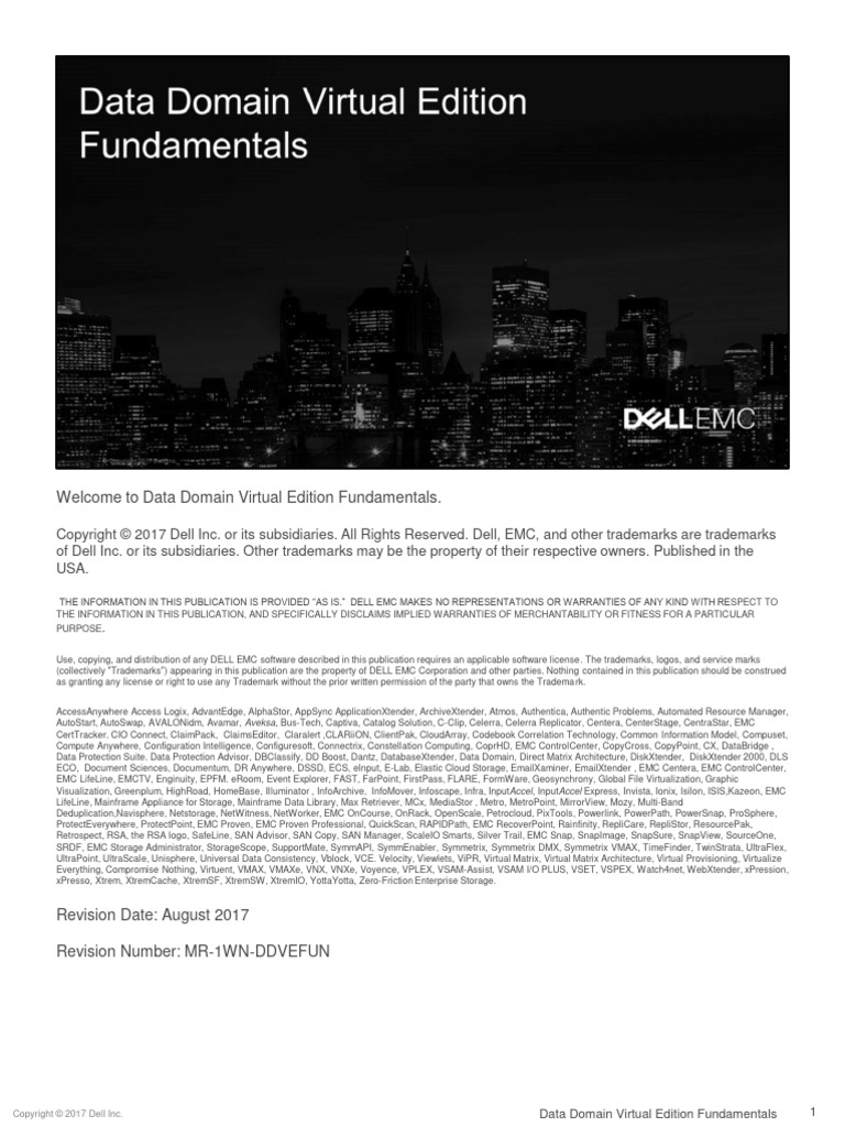 Data Domain Virtual Edition Fundamentals | PDF | Cloud Computing | V Mware