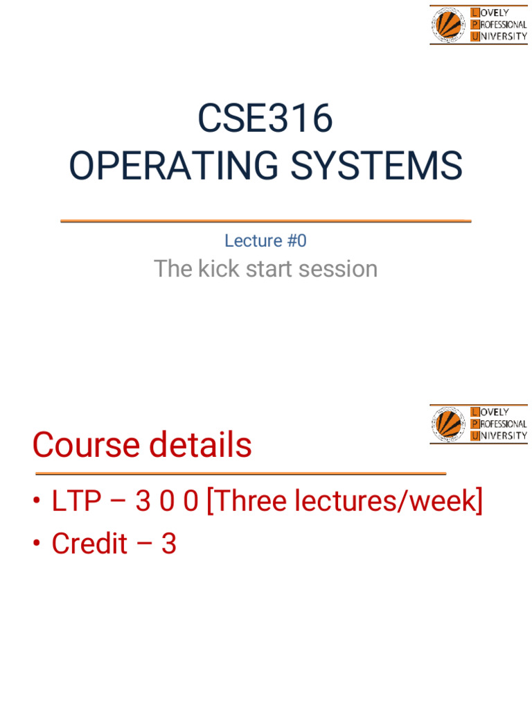 ZERO Lecture CSE316 Jan - April 2024 | PDF | Process (Computing) | Scheduling (Computing)