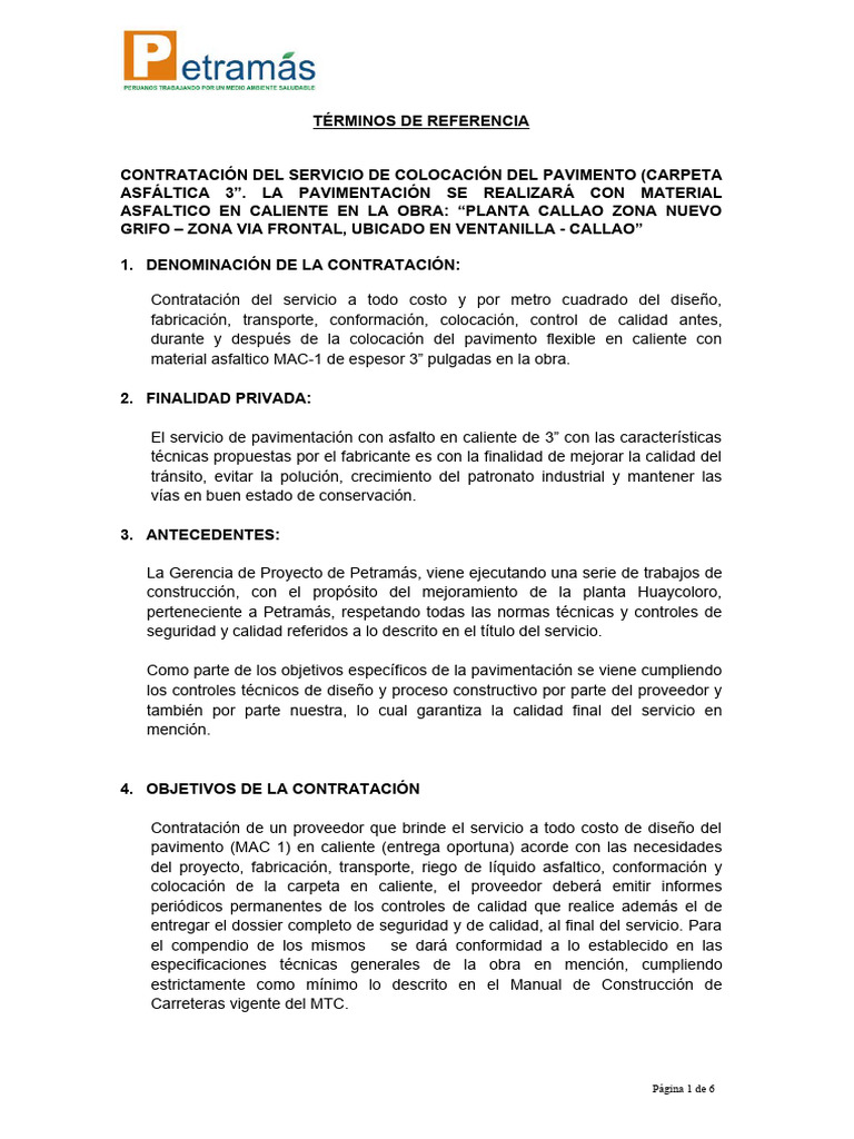 TDR (Terminos de Referencia) 1 | PDF | Diseño