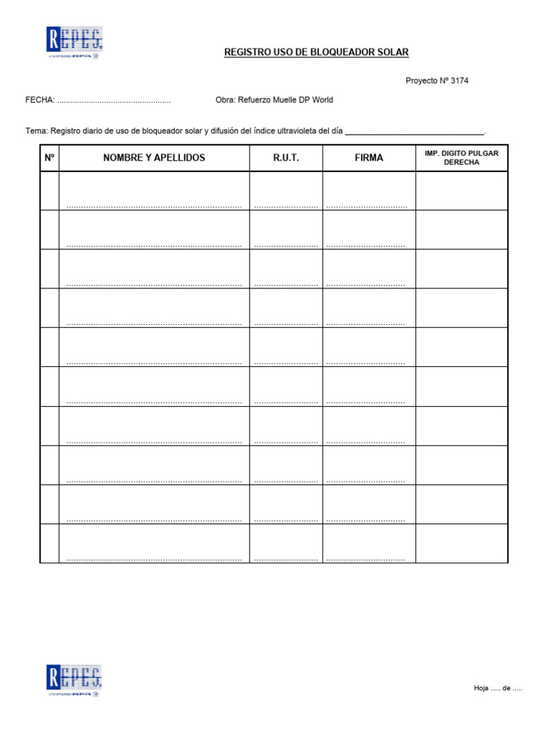 Registro Uso de Bloqueador Solar | PDF | Hogar, jardinería y bricolaje | Tecnología