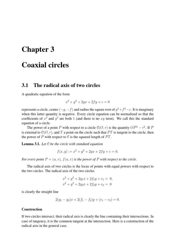 Coaxial Axis | PDF | Circle | Perpendicular