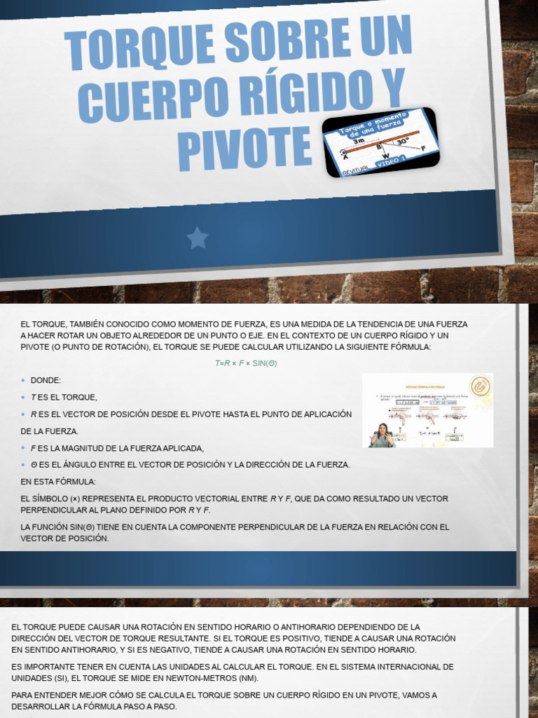Torque Sobre Un Cuerpo Rígido y Pivote-GENESIS HIDALGO | PDF | Esfuerzo ...